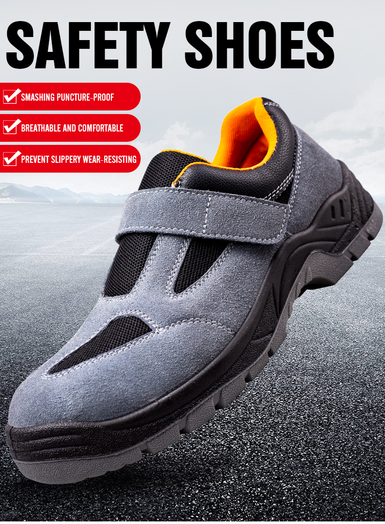 Orange anti slip gray labor protection shoes - Safety Shoes Steel Head ...